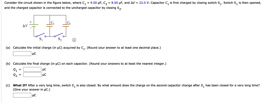 consider the circuit shown and the charged pacitor the figure below ...