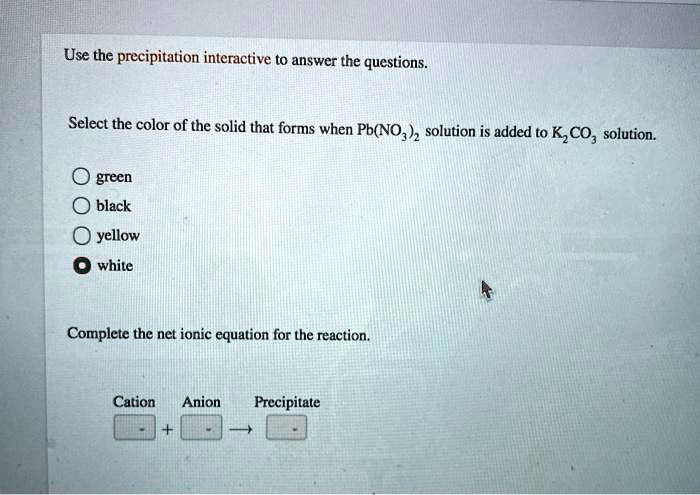 SOLVED: Use the precipitation interactive to answer the questions ...