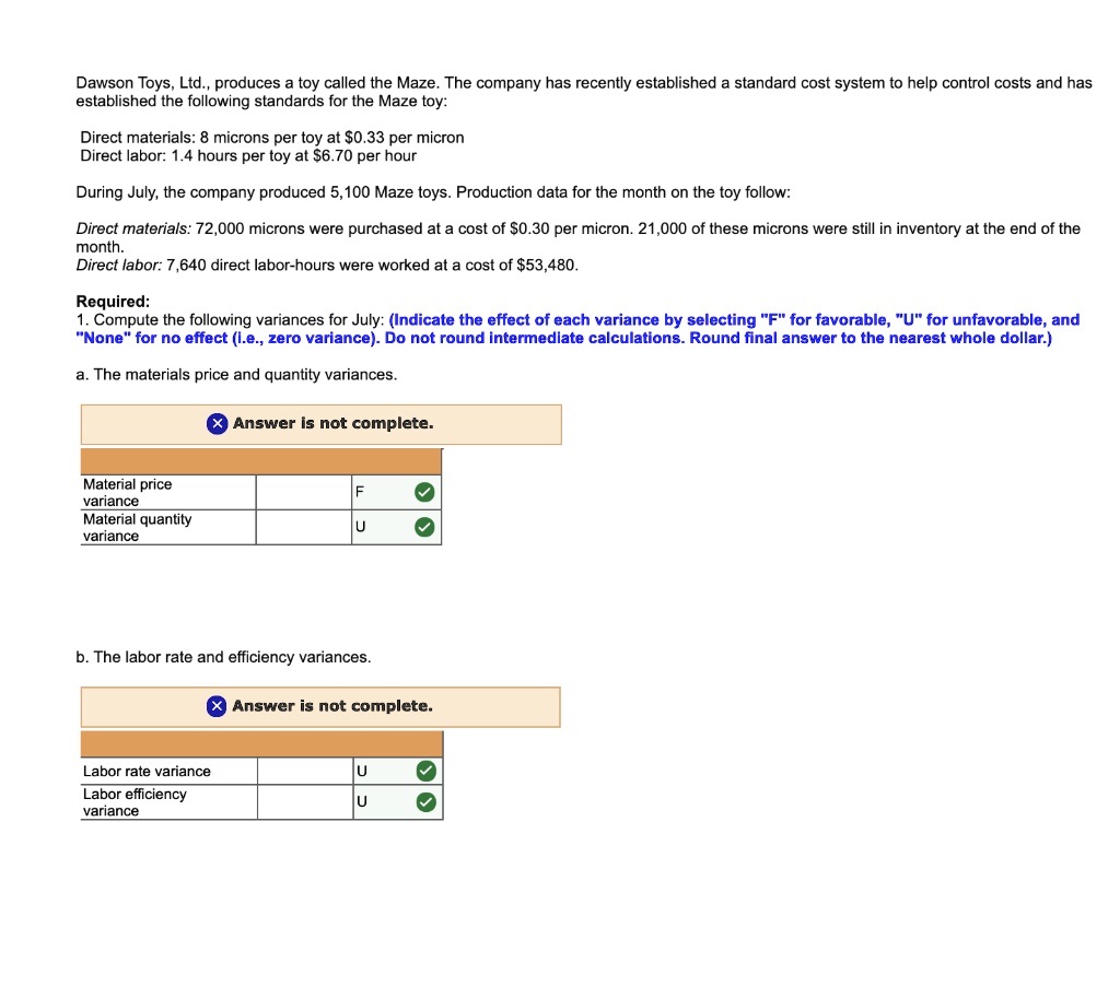 SOLVED: Dawson Toys,Ltd., produces a toy called the Maze.The company ...