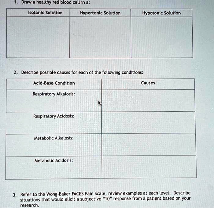 draw a healthy red blood cell in a isotonic solution hypertonic ...