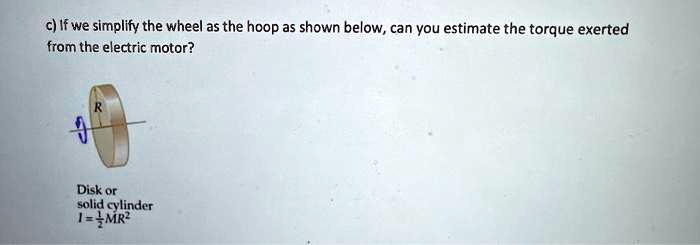 SOLVED: c) If we simplify the wheel as the hoop as shown below, can you ...