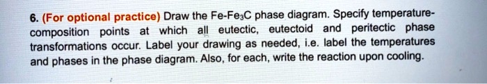 VIDEO solution: 6. (For optional practice) Draw the Fe-Fe3C phase ...