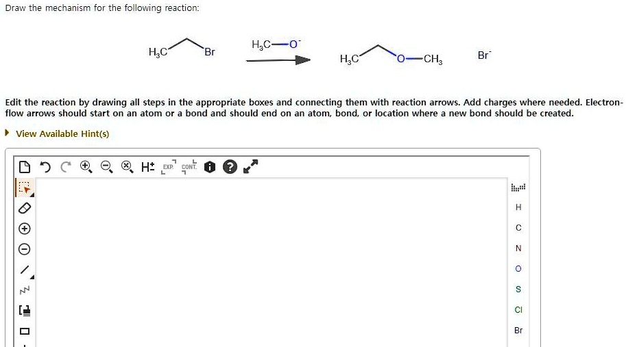 Draw the mechanism for the following reaction: H3C-0 H3C Br H?C O-CH3 Br Edit the reaction by ...