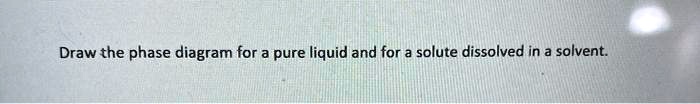 SOLVED: Draw the phase diagram for a pure liquid and for a solute ...