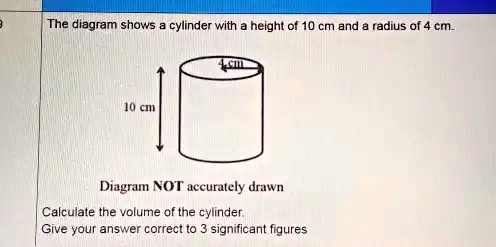 The diagram shows a cylinder with a height of 10 cm and a...