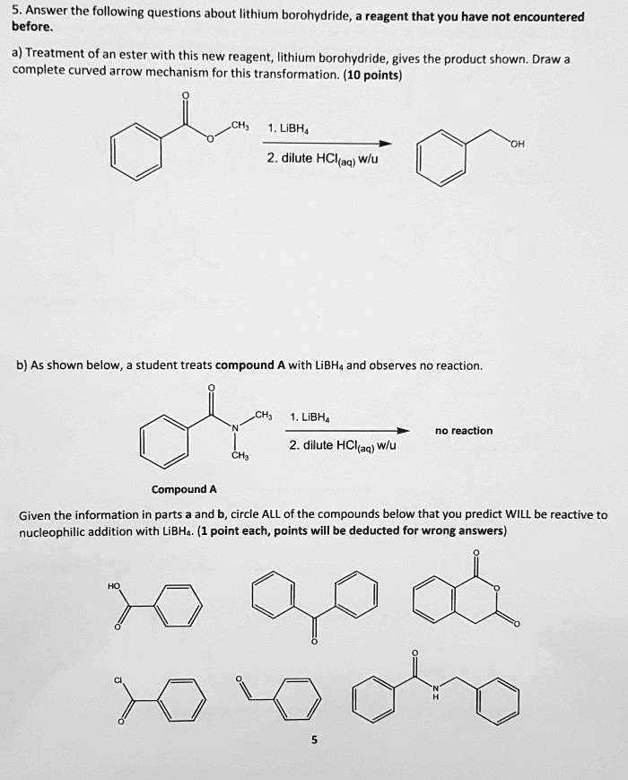 SOLVED: Answer the following questions about lithium borohydride ...