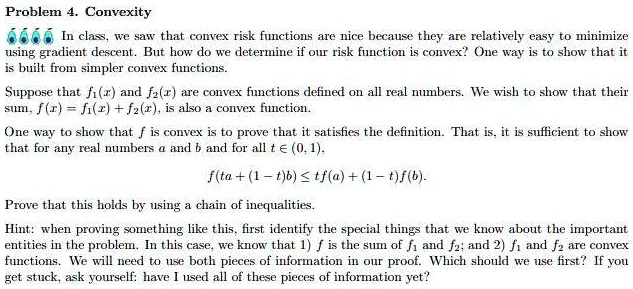 problem convexity in class saw that convex risk functions are nice ...