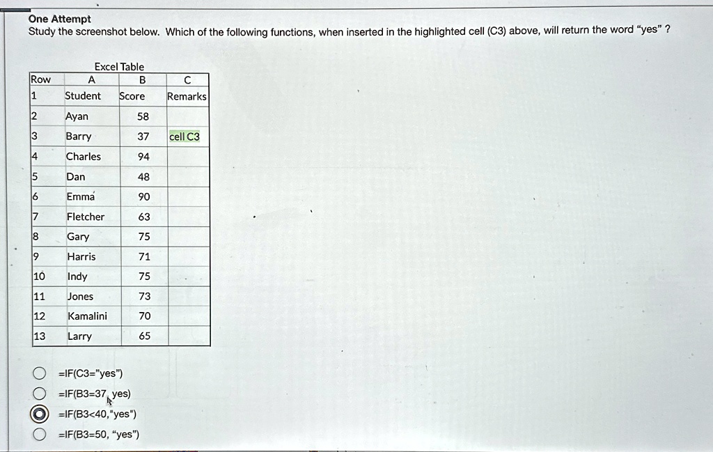 one attempt study the screenshot below which of the following functions when inserted in the ...