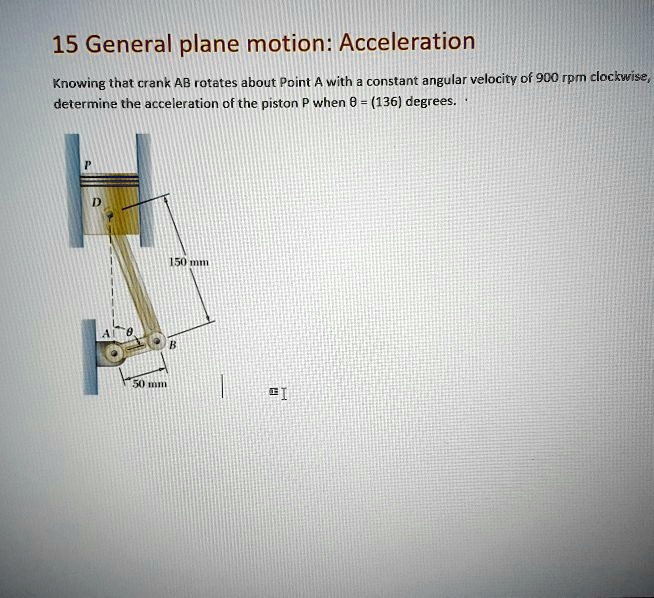 SOLVED: General plan of motion: Acceleration Knowing that crank AB ...