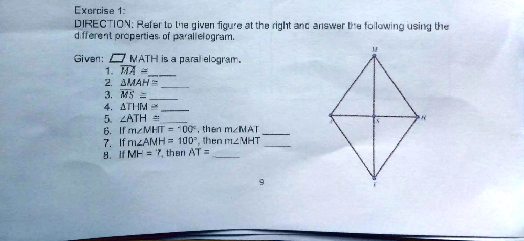 SOLVED: Exercise 1: DIRECTION: Refer to the given figure at the right and answer the following ...