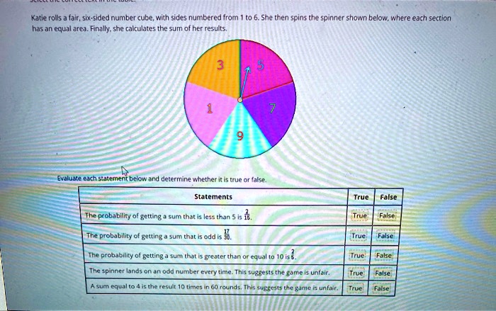[GET ANSWER] katie rolls fair six sided number cube with sides numbered from has an equal area ...