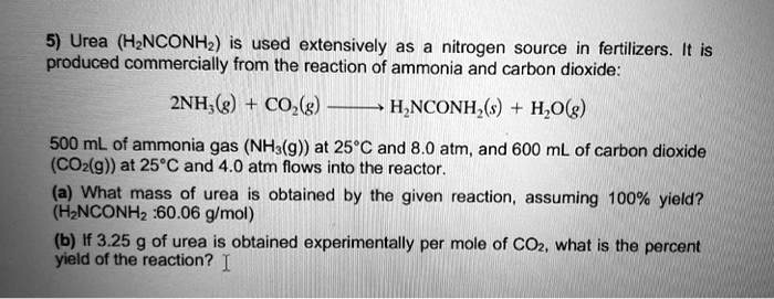 5 urea hnconhz used extensively as nitrogen source in fertilizers it is ...