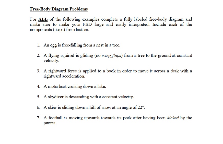 SOLVED: Free-Body Diagram Problems For ALL of the following examples ...