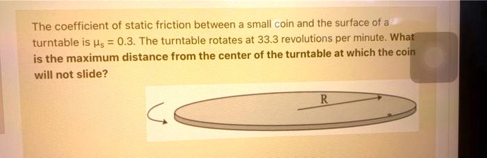 the coefficient of static friction between small coin and the surface ...