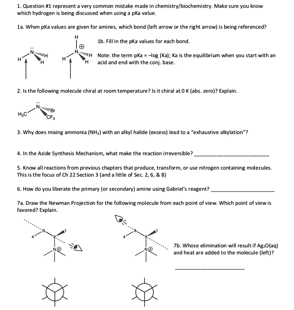 SOLVED: Question #1 represents a very common mistake made in chemistry ...
