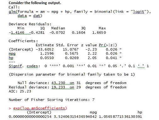 SOLVED: What is the model equation? Interpret the value of B1. For the output of the exp(log ...
