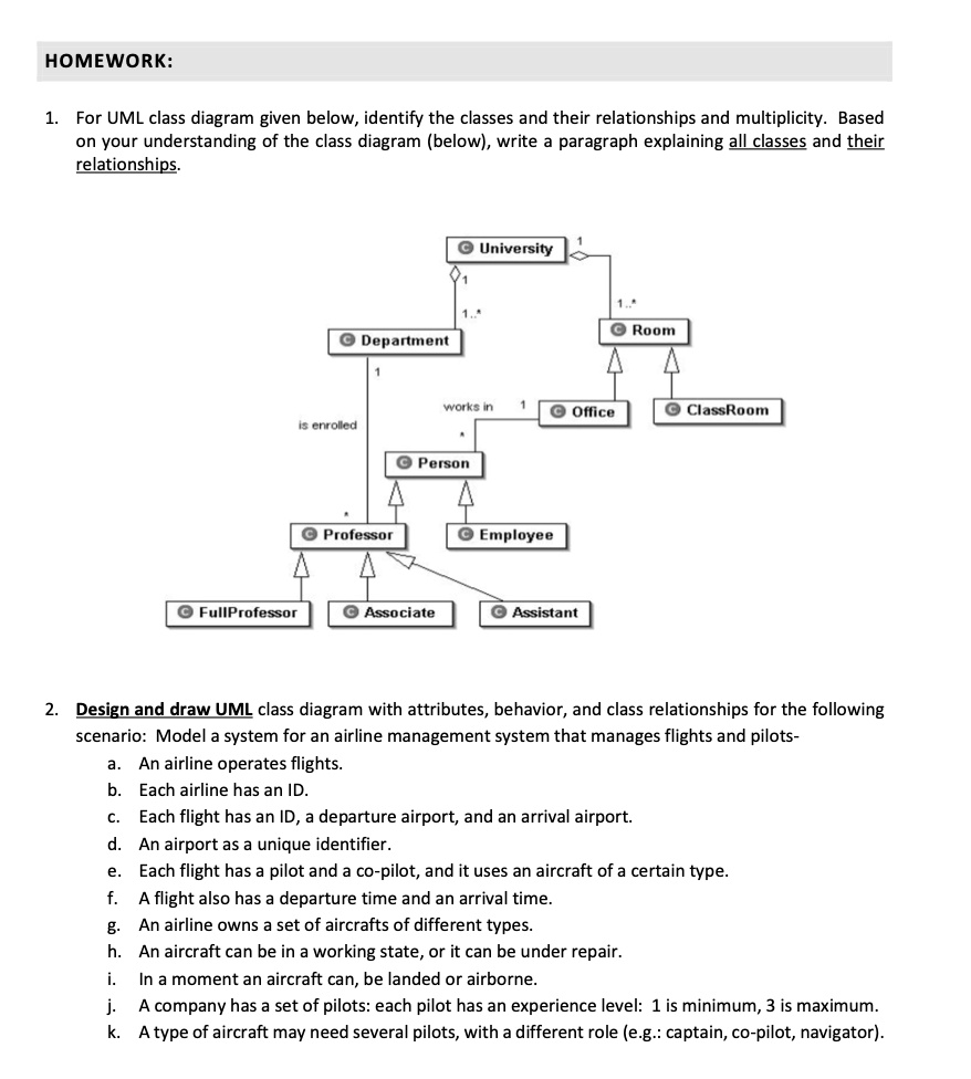 SOLVED: Design and draw UML class diagram with attributes, behavior ...