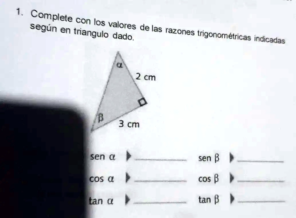 1. Complete con los valores de las razones trigonométricas indicadas ...