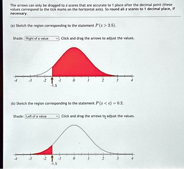 SOLVED: The arrows can only be dragged to z-scores that are accurate to ...