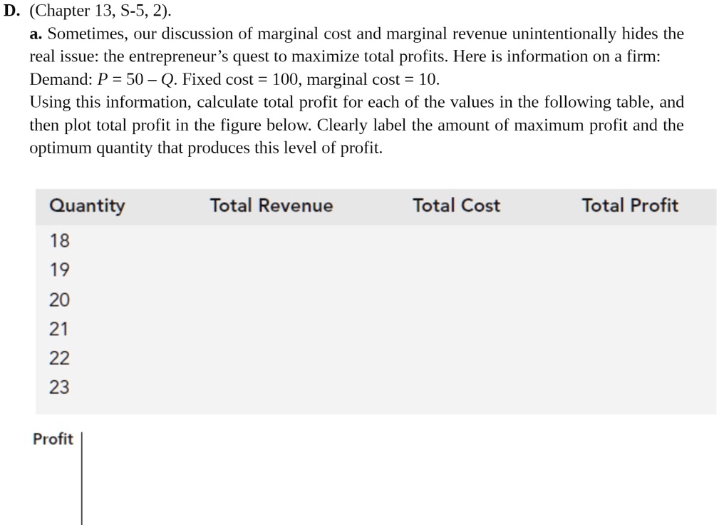 SOLVED: D. (Chapter 13, S-5, 2). a. Sometimes, our discussion of marginal cost and marginal ...