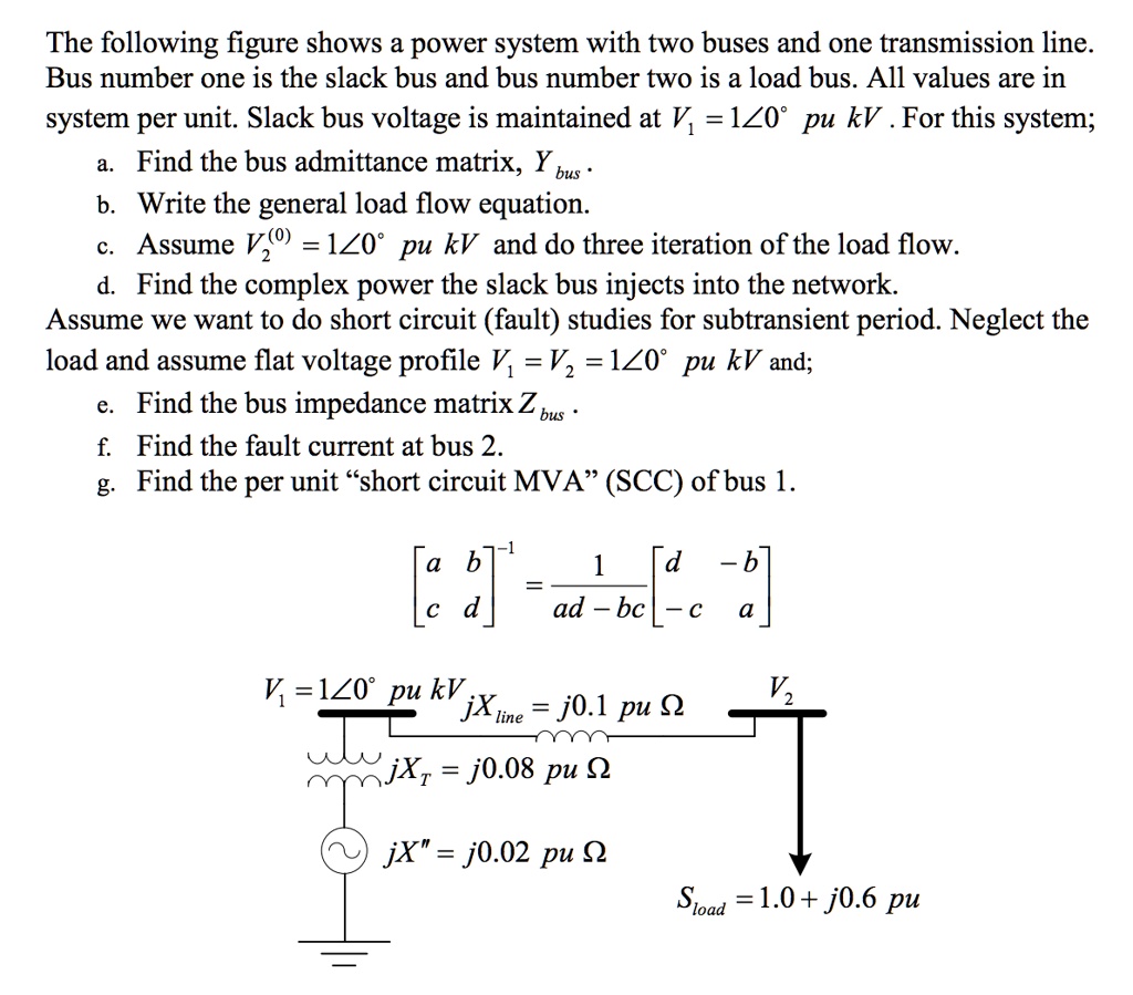 the following figure shows a power system with two buses and one ...