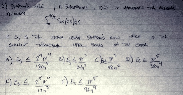 SOLVED: " Simpson's rule used to approximate is the error using simpson ...
