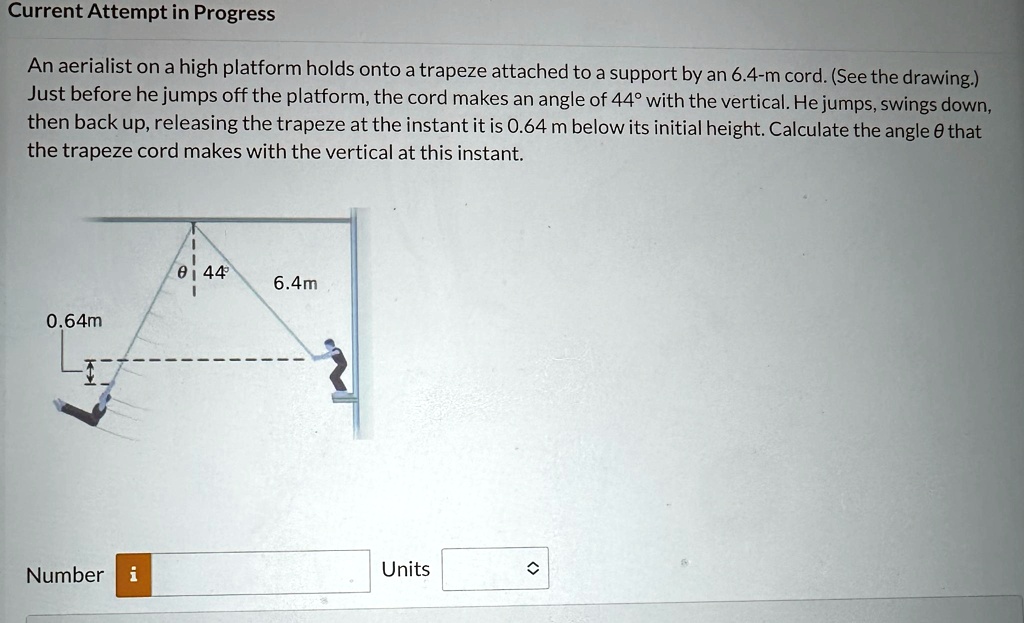 Current Attempt in Progress An aerialist on a high platform holds onto ...