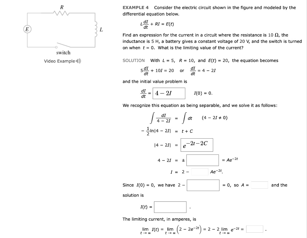 EXAMPLE 4 Consider the electric circuit shown in the … - SolvedLib