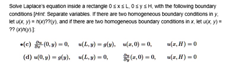 SOLVED:Solve Laplace's equation inside a rectangle 0