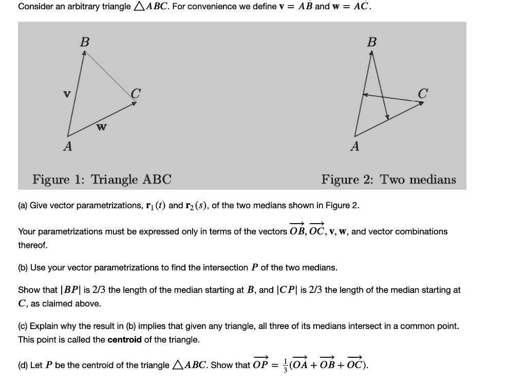 SOLVED:Consider an arbitrary triangle ABC_ For convenience we define V AB and w Ac_ B Figure 1 ...