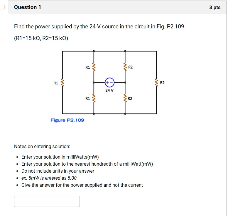 SOLVED: Find the power supplied by the 24-V source in the circuit in ...
