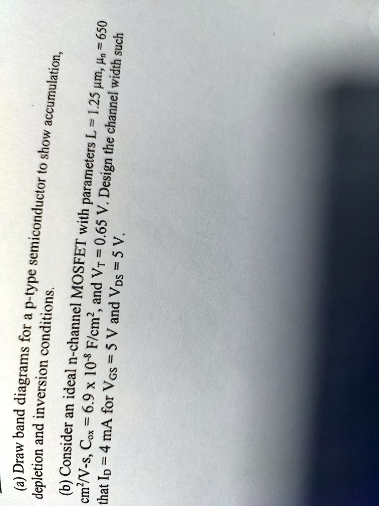 a draw band diagrams for a p type semiconductor to show accumulation ...