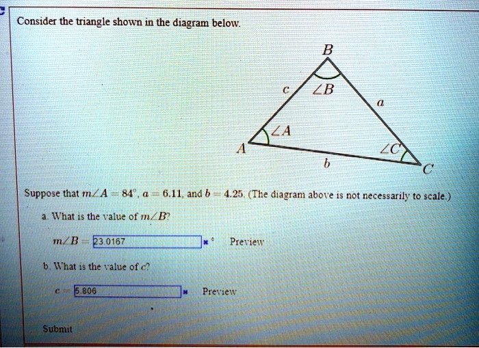 SOLVED: Consider the triangle shown in the diagram below: LB LA Suppose ...
