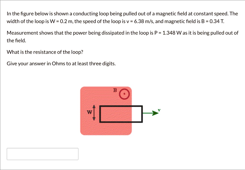 SOLVED: In the figure below is shown a conducting loop being pulled out of a magnetic field at ...