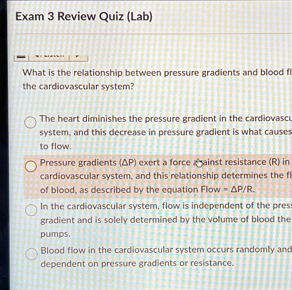 Exam 3 Review Quiz (Lab) What is the relationship between pressure ...