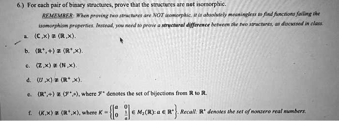 SOLVED: Texts: Group Theory 6. For each pair of binary structures, prove that the structures are ...