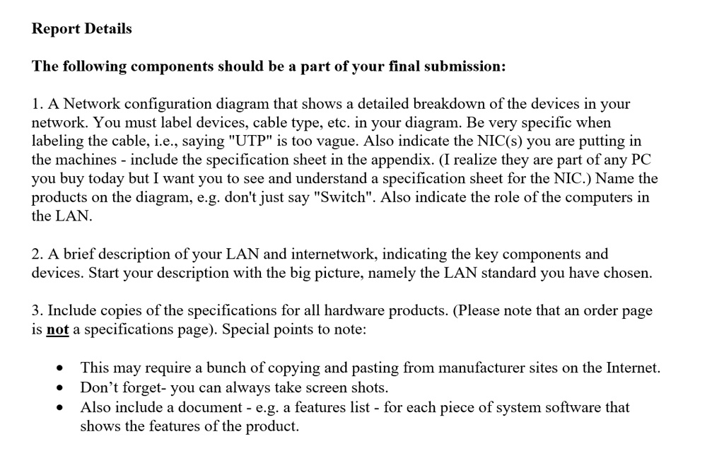 Solved The Following Components Should Be A Part Of Your Final 4708