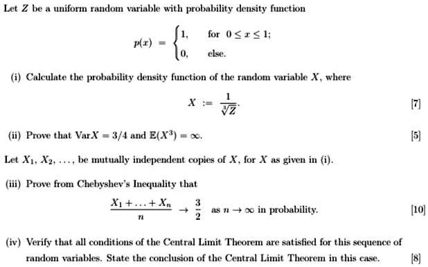 SOLVED: Let X be a random variable with probability density function p ...