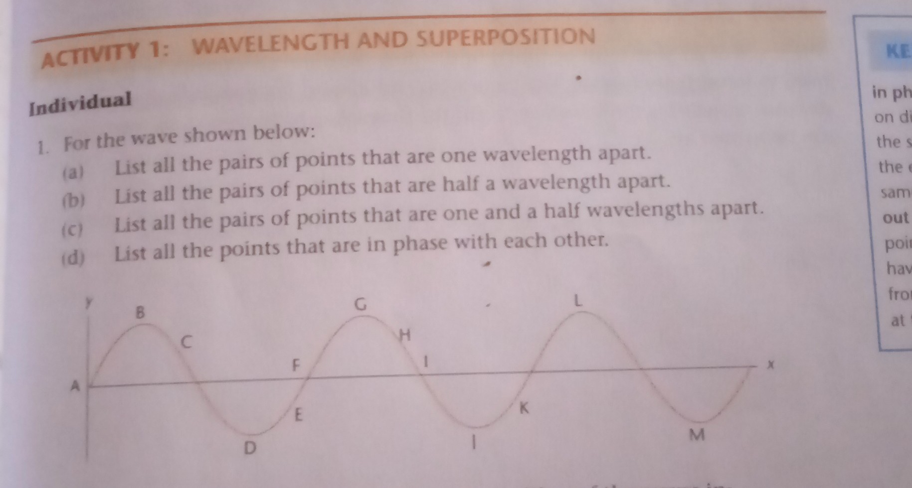 SOLVED: ACTIVITY 1: WAVELENGTH AND SUPERPOSITION Individual 1. For the ...