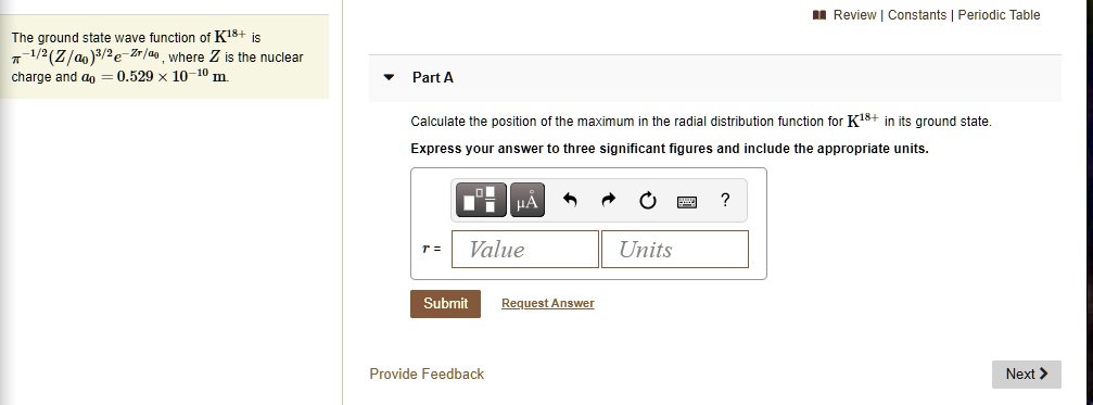 Solved Review Constants Periodic Table The Ground State Wave Function