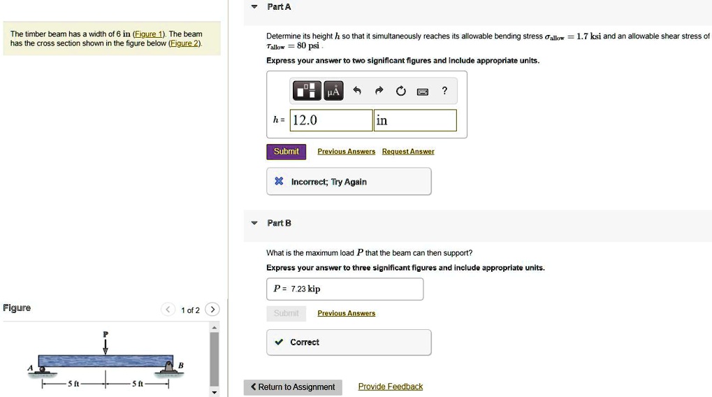 The timber beam has a width of 6 in (Figure 1). The beam has the cross ...