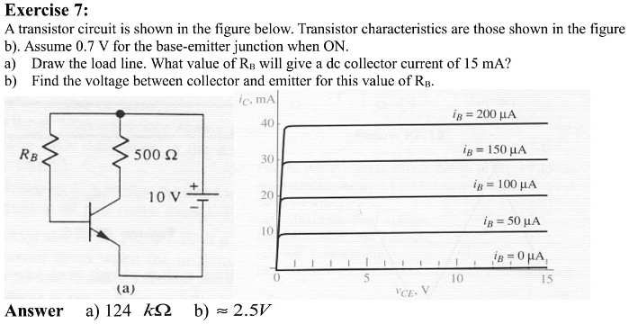 SOLVED: Exercise 7: A transistor circuit is shown in the figure below ...