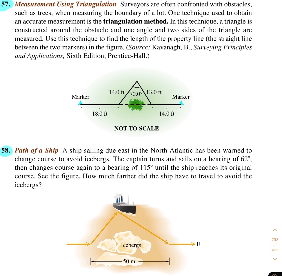 SOLVED: 57. Measurement Using Triangulation Surveyors are often ...