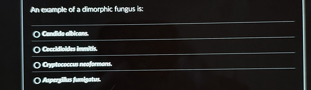 an example of a dimorphic fungus is candida albicans coccidioides ...