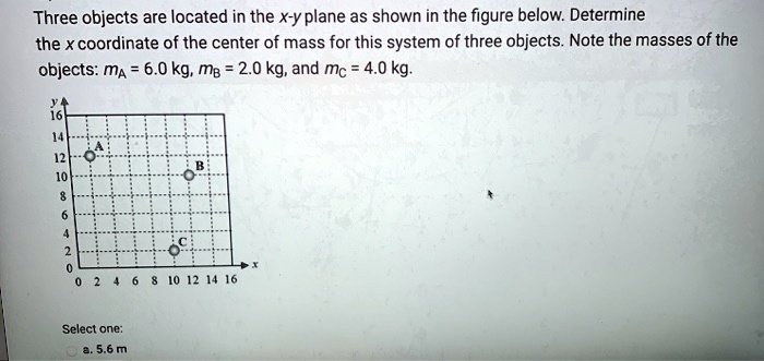 three objects are located in the x y plane as shown in the figure below determine the x ...