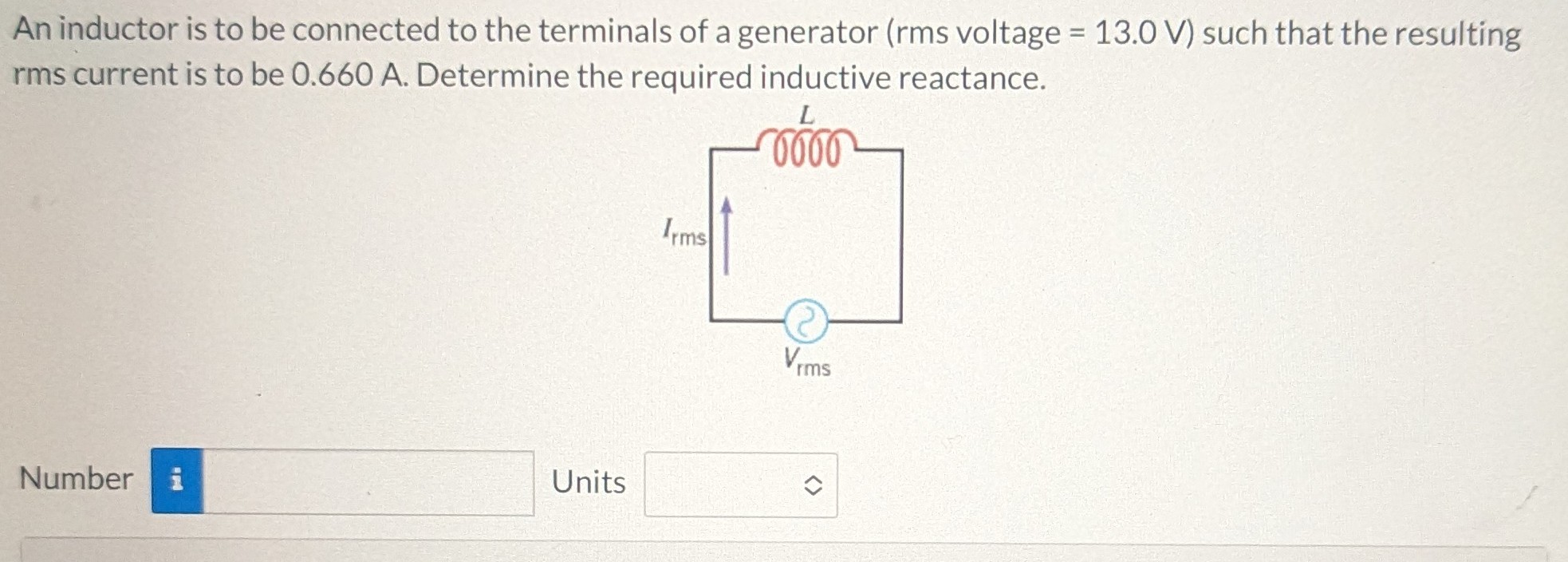 SOLVED: An inductor is to be connected to the terminals of a generator ...
