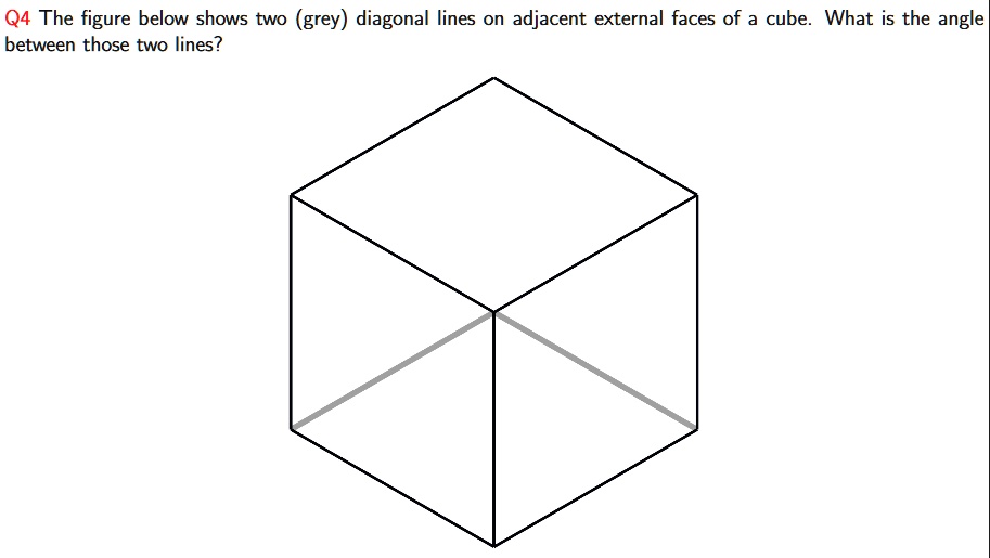 Q4 The figure below shows two (grey) diagonal lines on adjacent ...