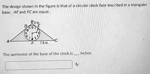 SOLVED: The design shown in the figure is that of circular clock face ...