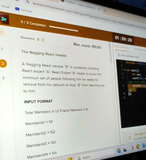 (0)/(3) Completed Question 2 Max, score: 100.00 The Nagging React newbie 2 A Nagging React ...
