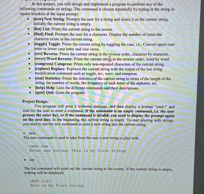 Solved In This Project You Will Design And Implement A Program To